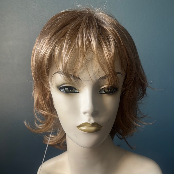 Hair | Tan Tousled Wig With Layered Cut And Sideswept Bangs | Poshmark